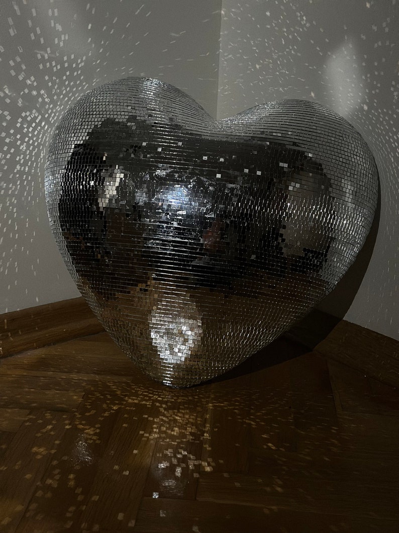 Large Disco Heart 17,72 in Heart Shaped Disco Ball Heart Gold Disco - Etsy