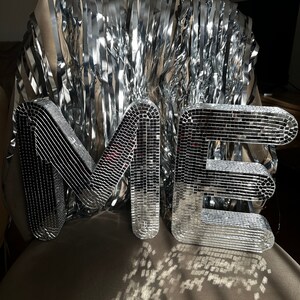 Disco Ball Letters, Disco Party Decor, Couple Name Initial Letters ...