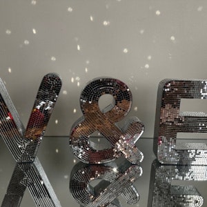 Disco Ball Letters, Disco Party Decor, Couple Name Initial Letters ...