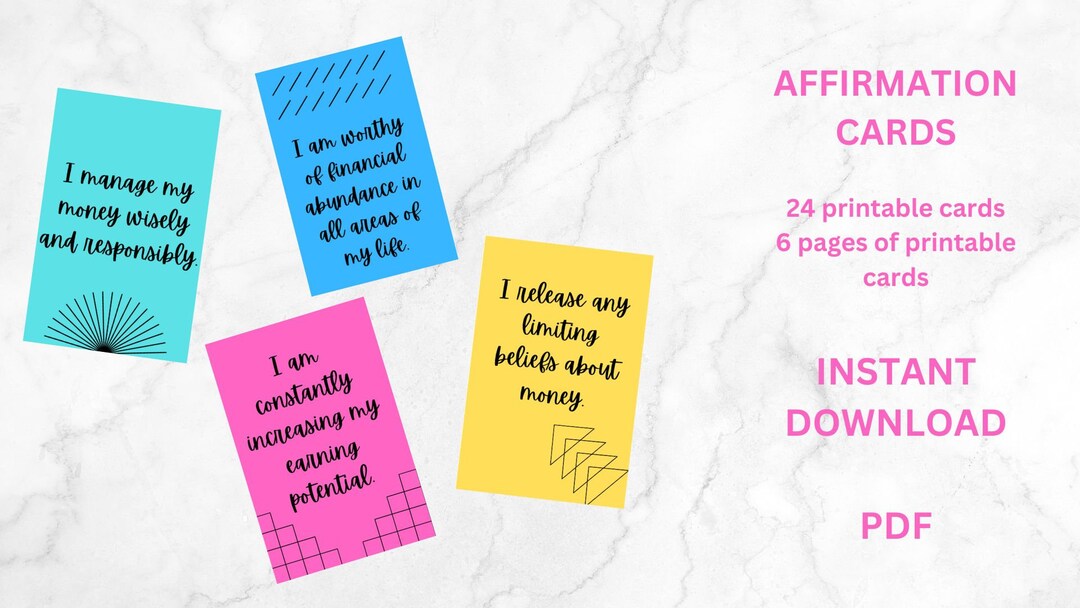 Finance Affirmation Cards - Etsy