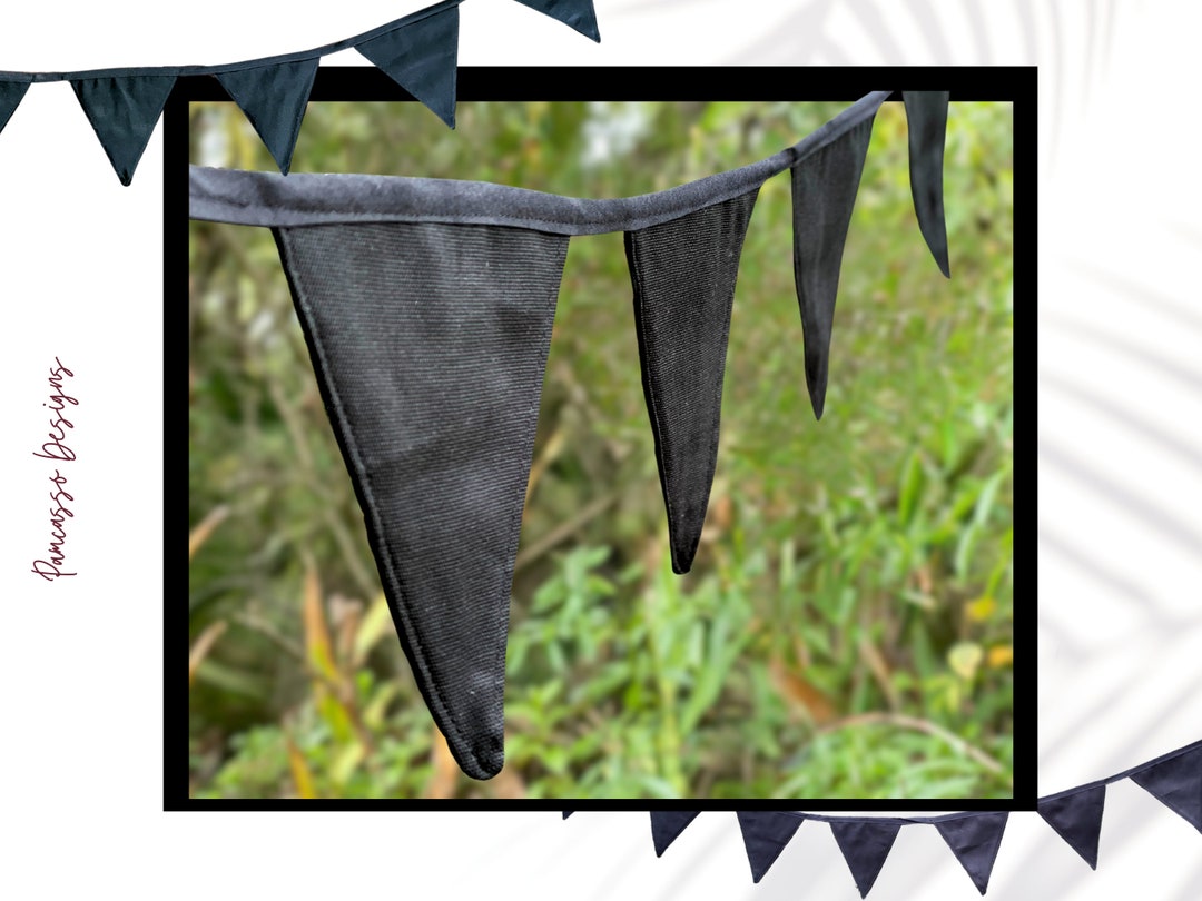 Black Canvas Durable Fabric Bunting Banner - Etsy