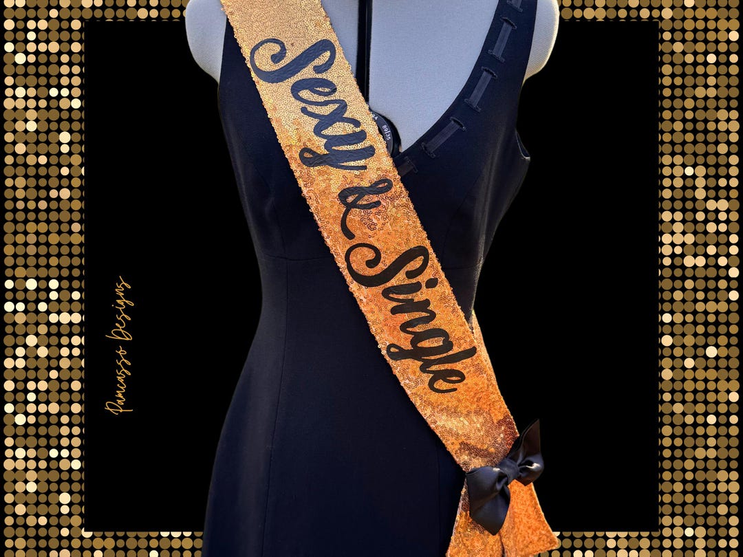 Sash | Customizable Deep Gold Personalized Sequin Sash – Birthdays ...