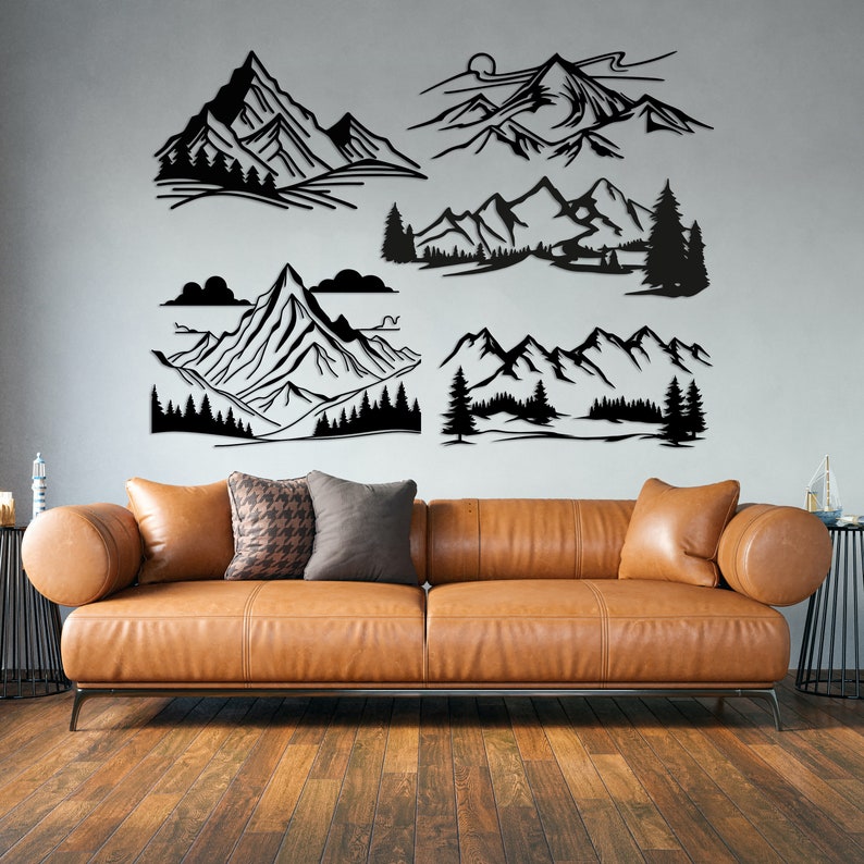 Mountain Packet, Original Design Cut Svg Dxf File Wall Sticker Pdf ...