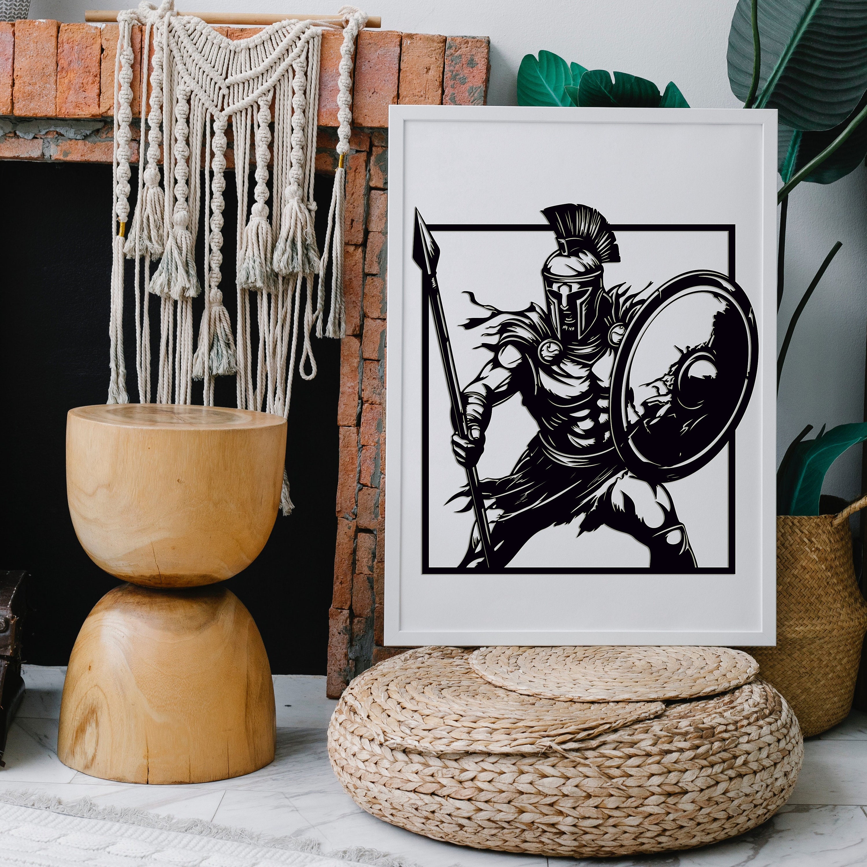 Spartan, Warior, Soldier Svg Dxf File Wall Sticker Pdf Template Cnc ...