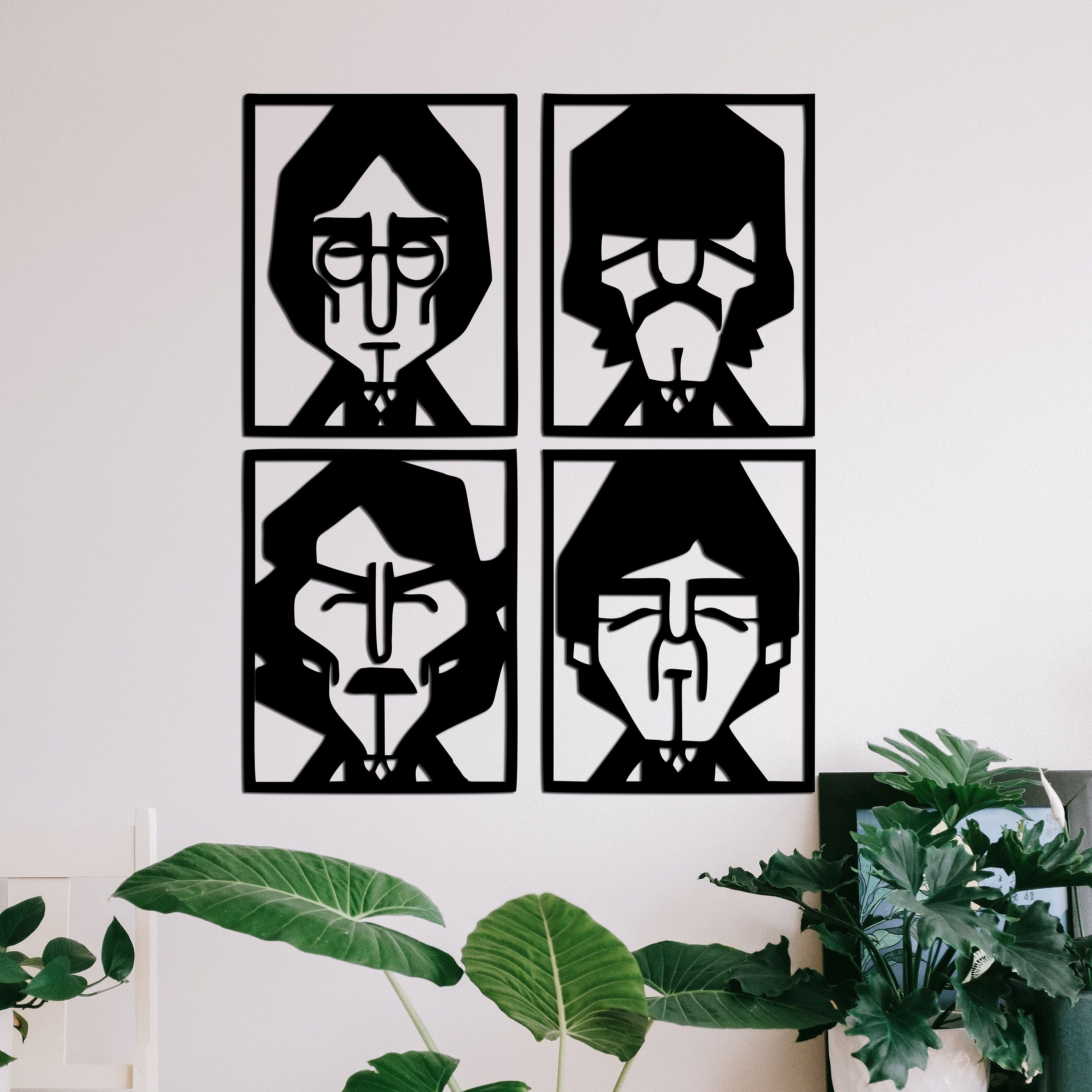 The Beatles Svg Dxf File Wall Sticker Pdf Silhouette Template Cnc ...