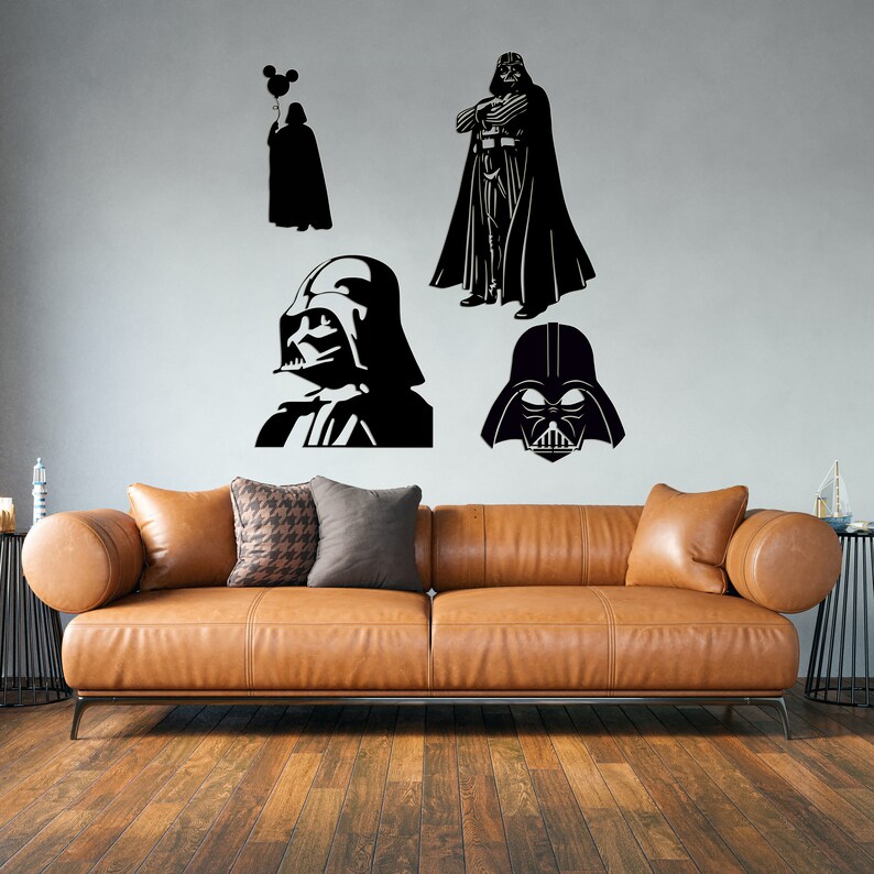 Darth Vader, Star Wars 4 Svg Dxf File Wall Sticker Pdf Silhouette ...