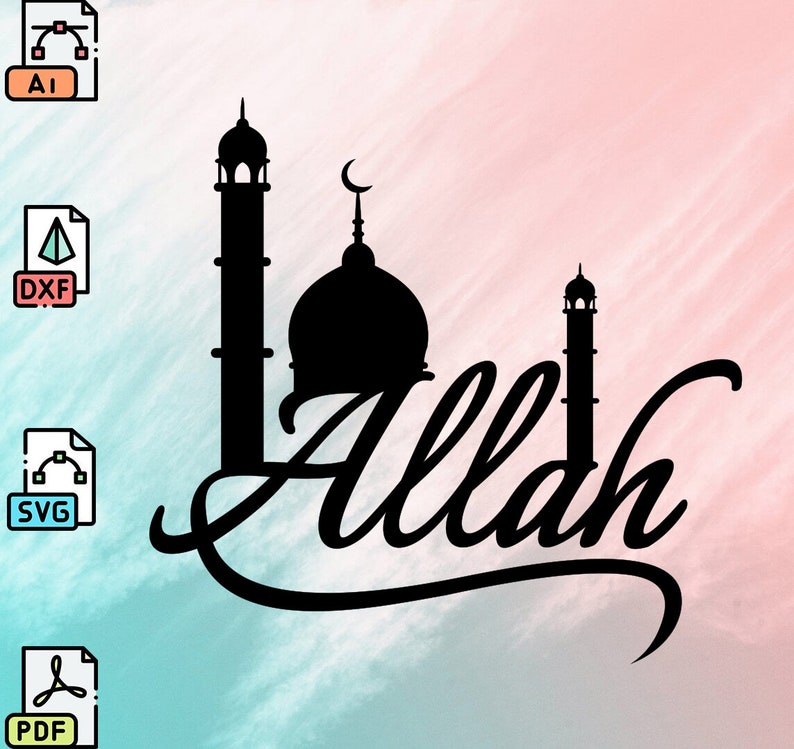Islamic Muslim Designs Cut Svg Dxf File Wall Sticker Pdf - Etsy