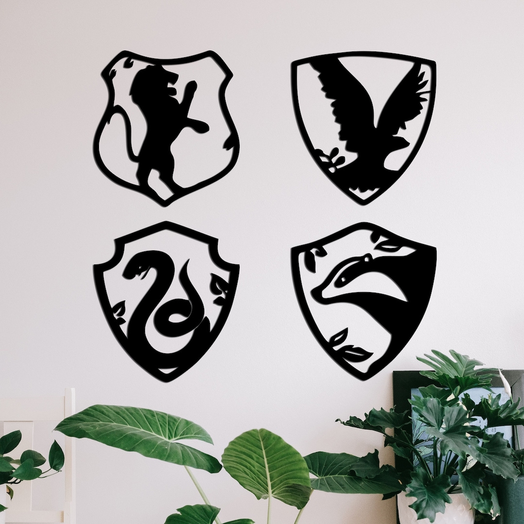 Magic House Crests, Wizard Svg Dxf File Wall Sticker Pdf Silhouette ...