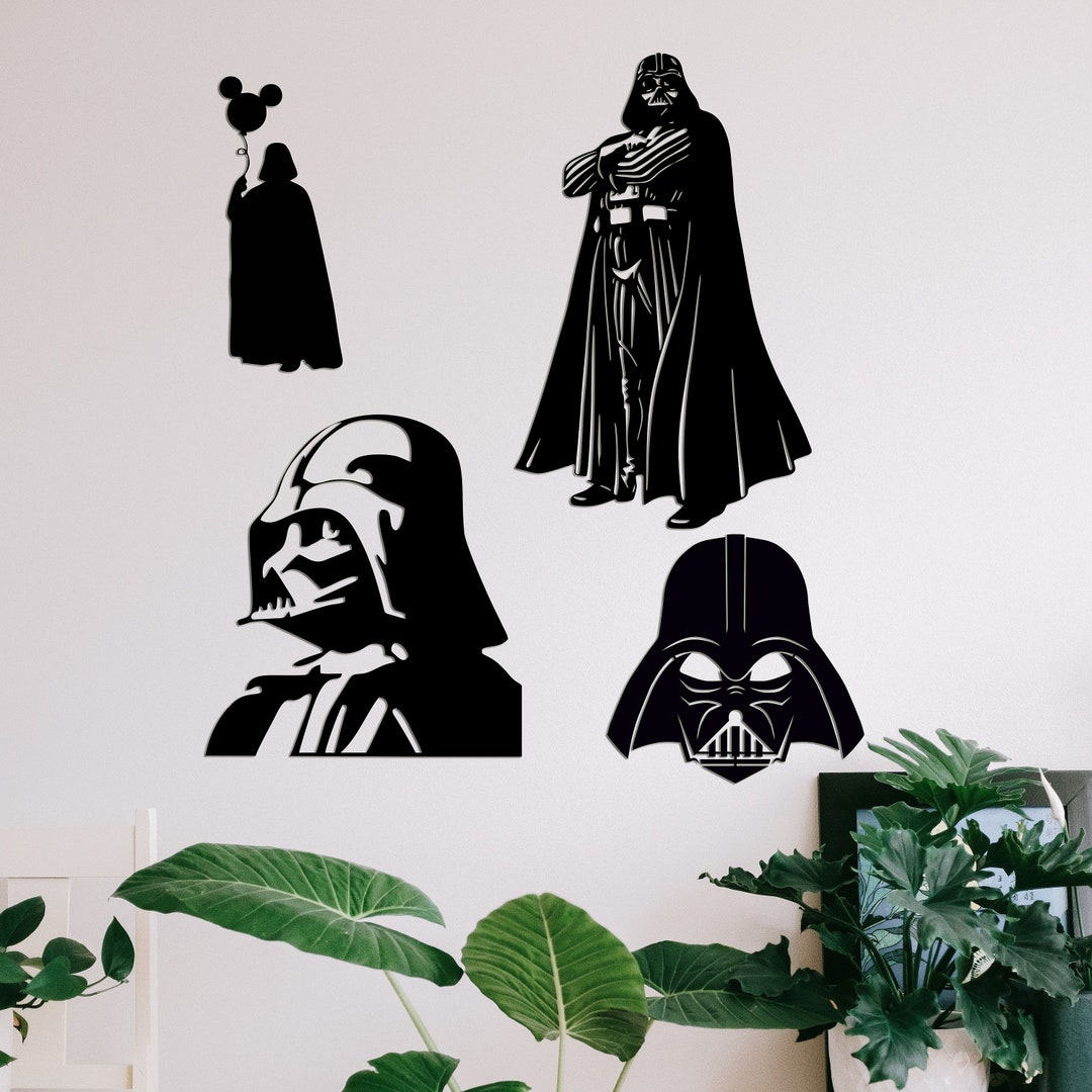 Darth Vader, Star Wars 4 Svg Dxf File Wall Sticker Pdf Silhouette ...