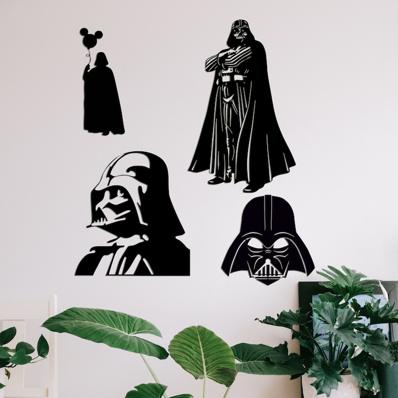 Darth Vader, Star Wars 4 Svg Dxf File Wall Sticker Pdf Silhouette ...