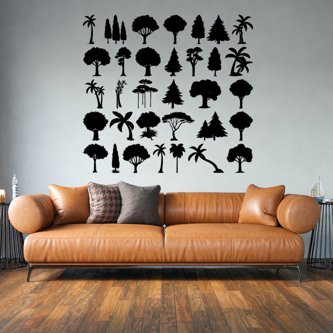 Tree Packet (33) Home Decor Svg Dxf File Wall Sticker Pdf Silhouette ...