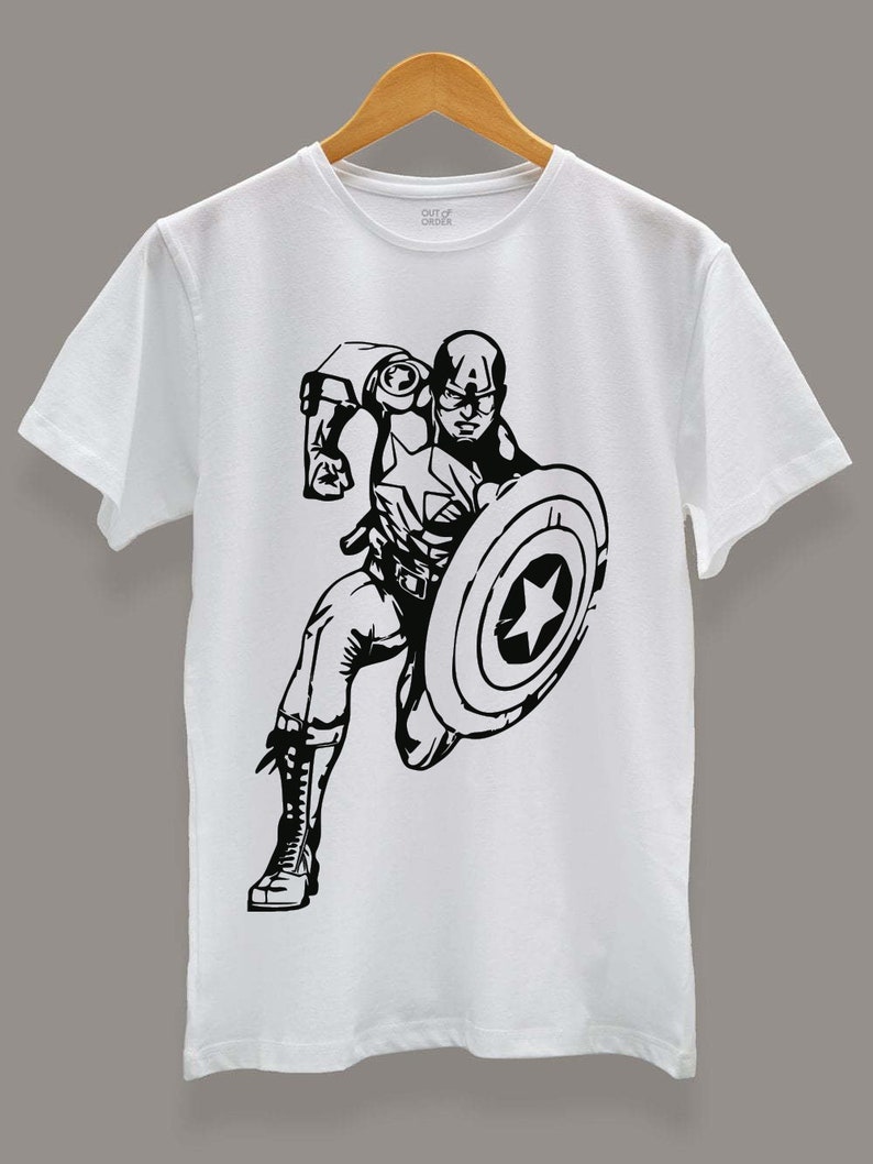 Captain America Marvel Superhero Svg Dxf File Wall Sticker Pdf Template ...