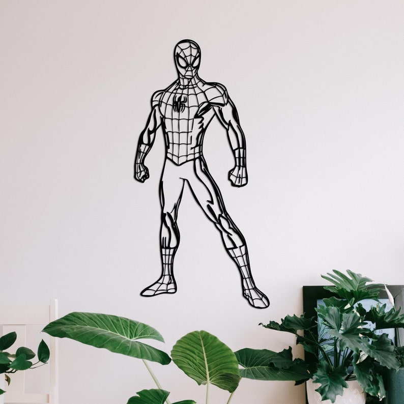 Spider Man, Peter Parker Svg Dxf File Wall Sticker Pdf Template Cnc ...