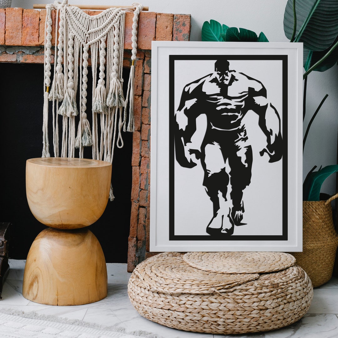 Hulk, Superhero Svg Dxf File Wall Sticker Pdf Template Cnc Cutting ...