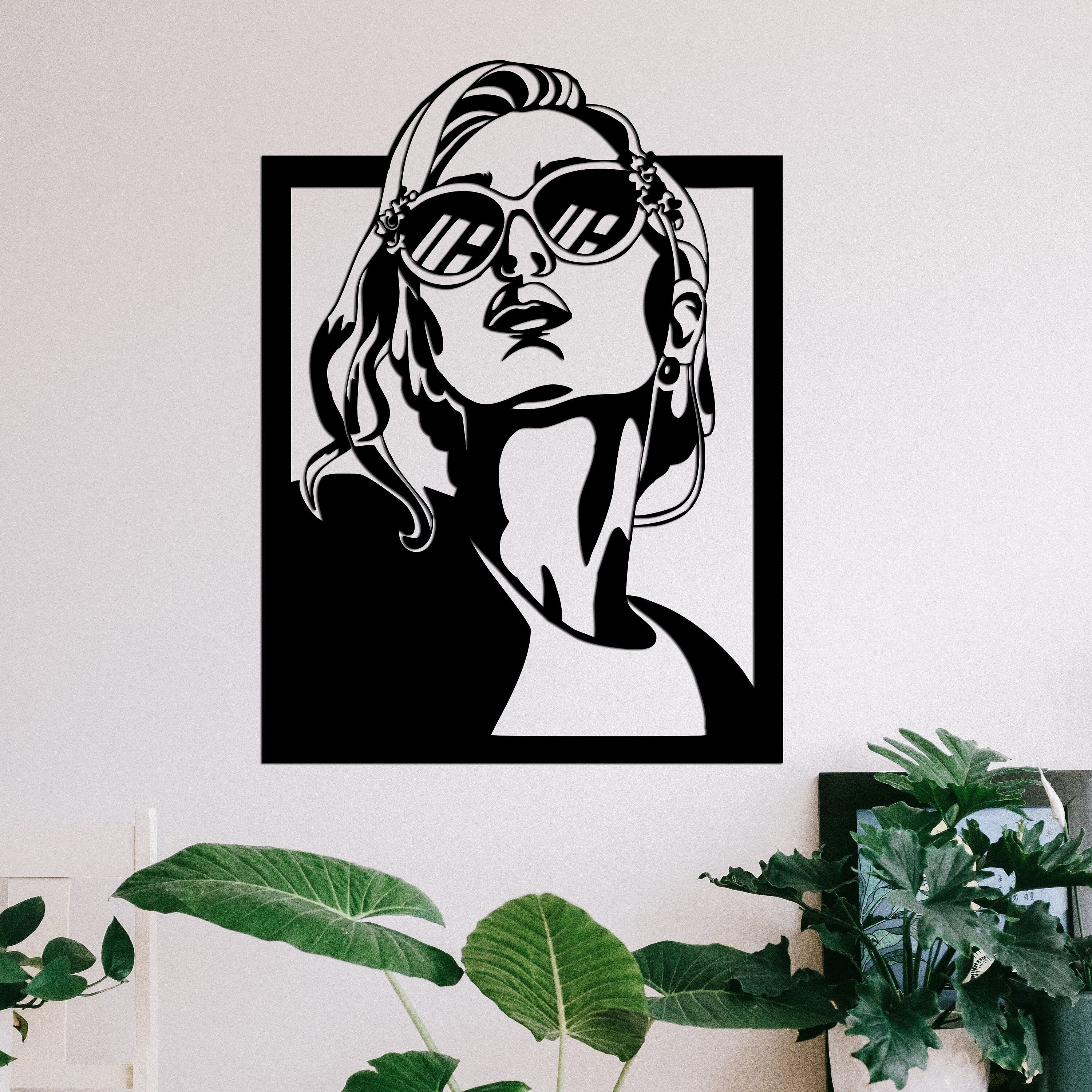 Beatiful Woman Svg Dxf File Sticker Pdf Silhouette Template Cnc Cutting ...
