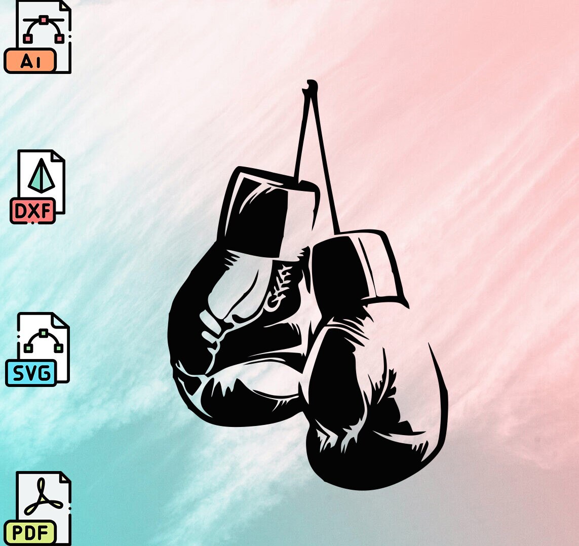 Boxing Svg Dxf File Wall Sticker Pdf Template Cnc Cutting Router ...