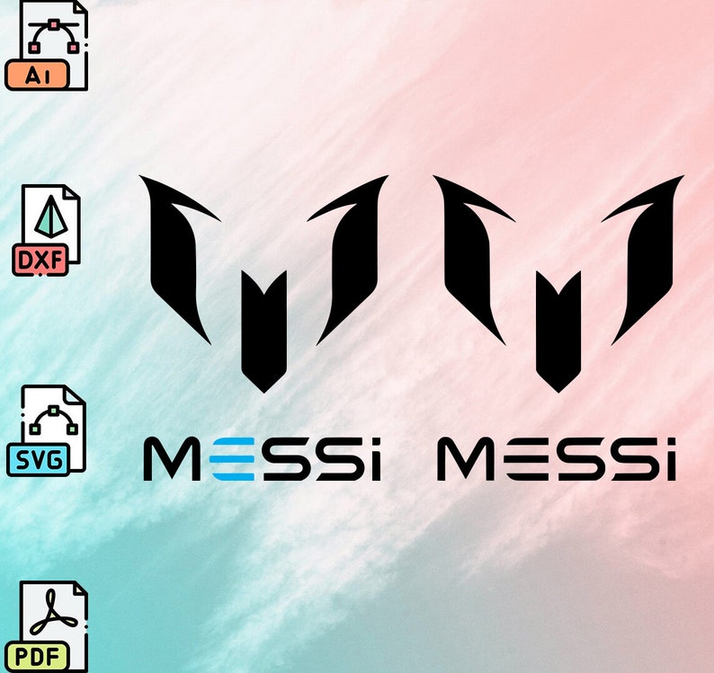 Messi Logos Svg Dxf File Wall Sticker Pdf Template Cnc Cutting Router ...