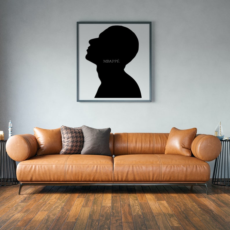 Silueta de Mbappe, PSG svg dxf archivo pegatina de pared plantilla pdf ...