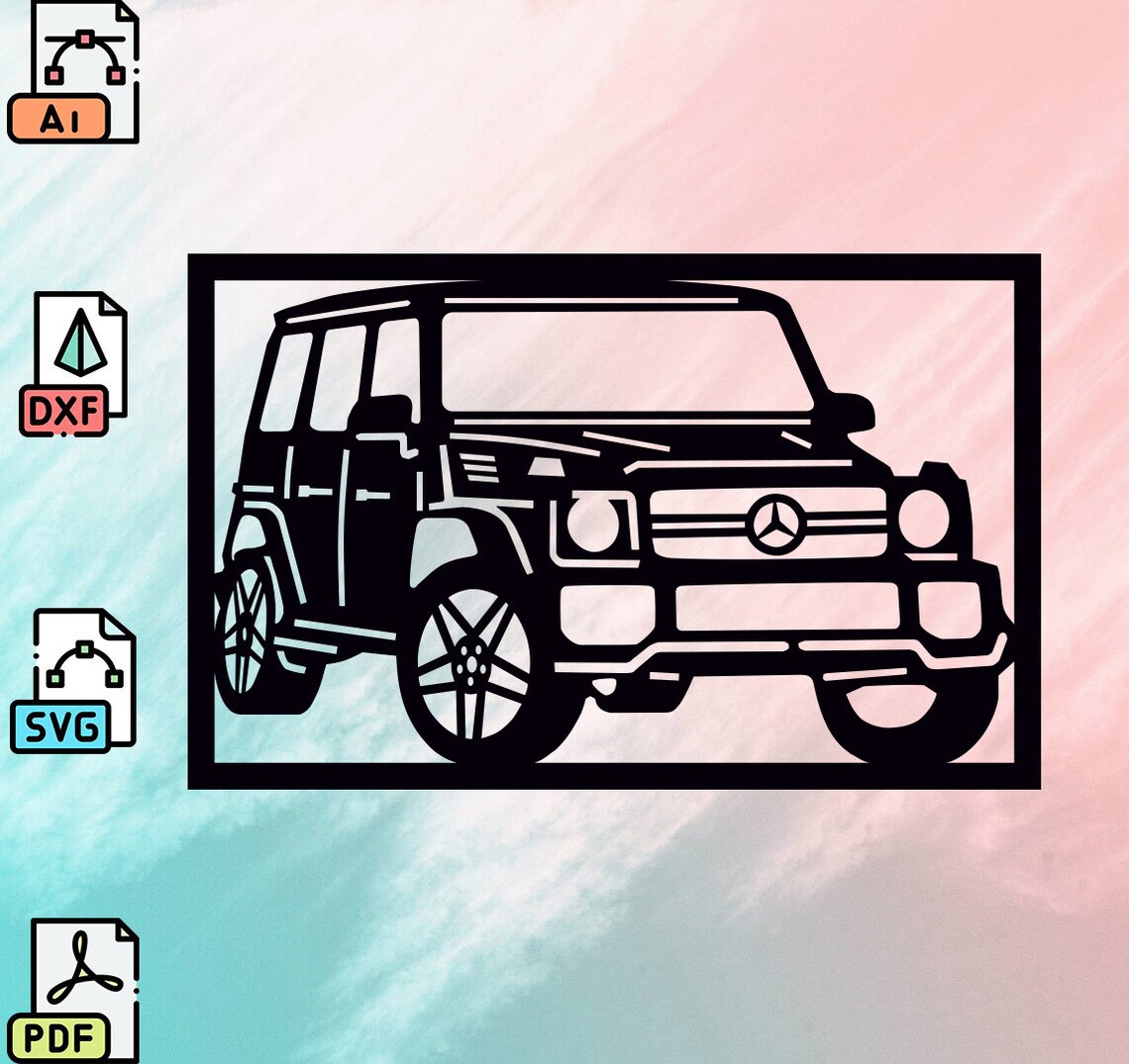 Mercedes Svg, G Class, Car Svg Designs Cut Svg Dxf File Wall Sticker ...