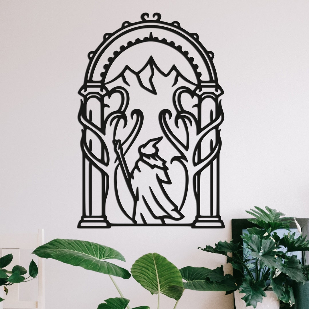 Gandalf, LOTR Svg Dxf File Wall Sticker Pdf Template Cnc Cutting Router ...