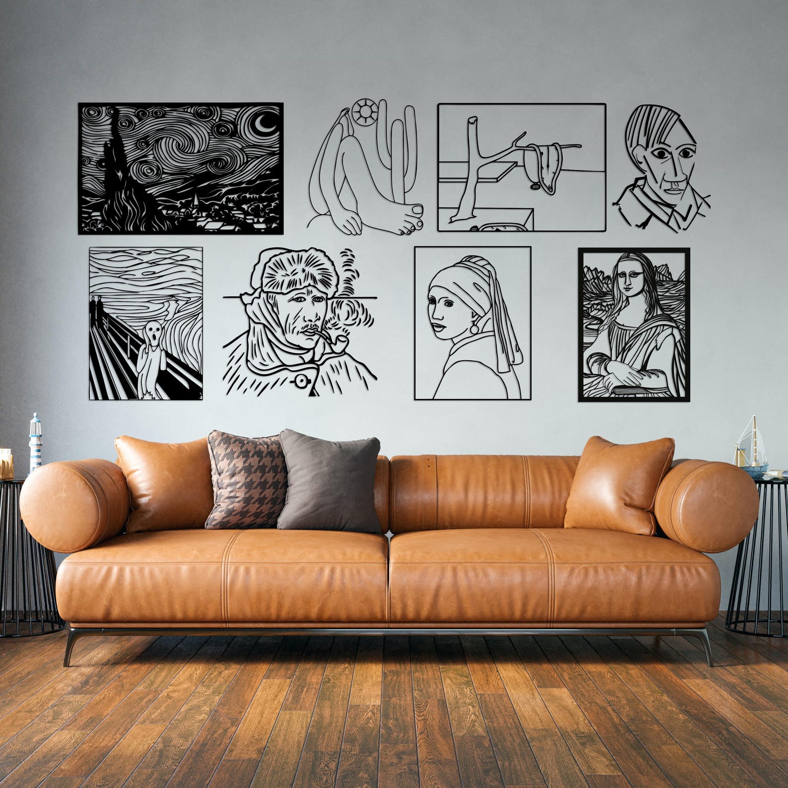 Pinturas svg, Mona Lisa, Noche estrellada svg archivo dxf calcomanía de ...