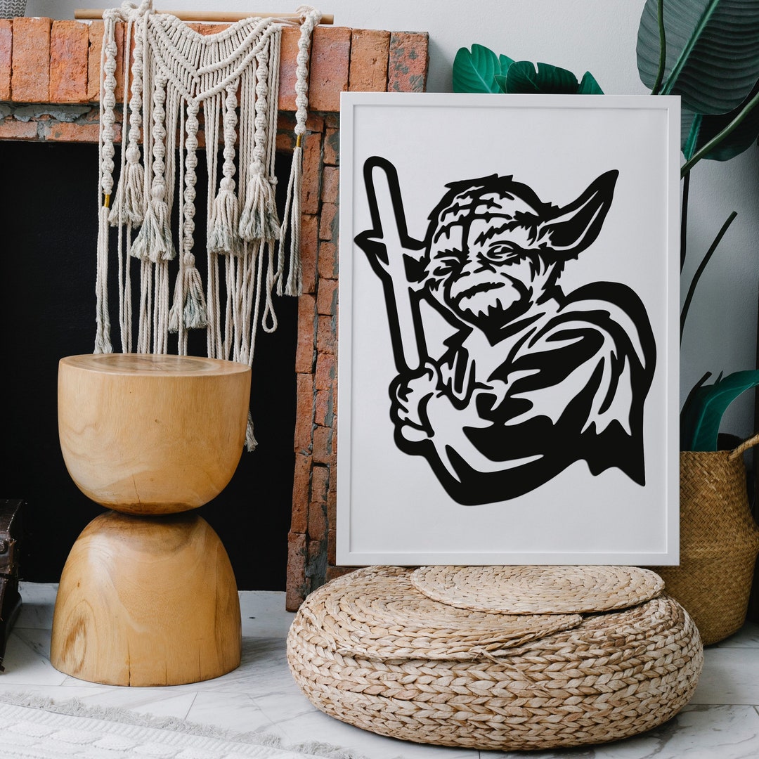 Grand Master Yoda, Star Wars Svg Dxf File Wall Sticker Pdf Template Cnc ...