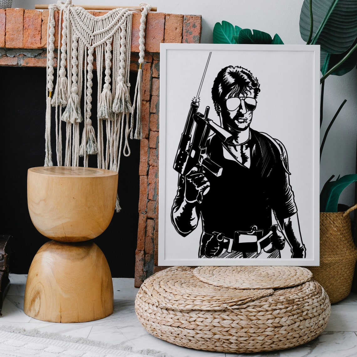 Rambo, Sylvester Stallone Svg Dxf File Wall Sticker Pdf Silhouette ...