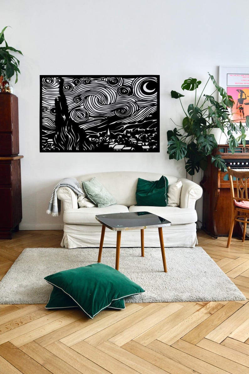 Pinturas svg, Mona Lisa, Noche estrellada svg archivo dxf calcomanía de ...