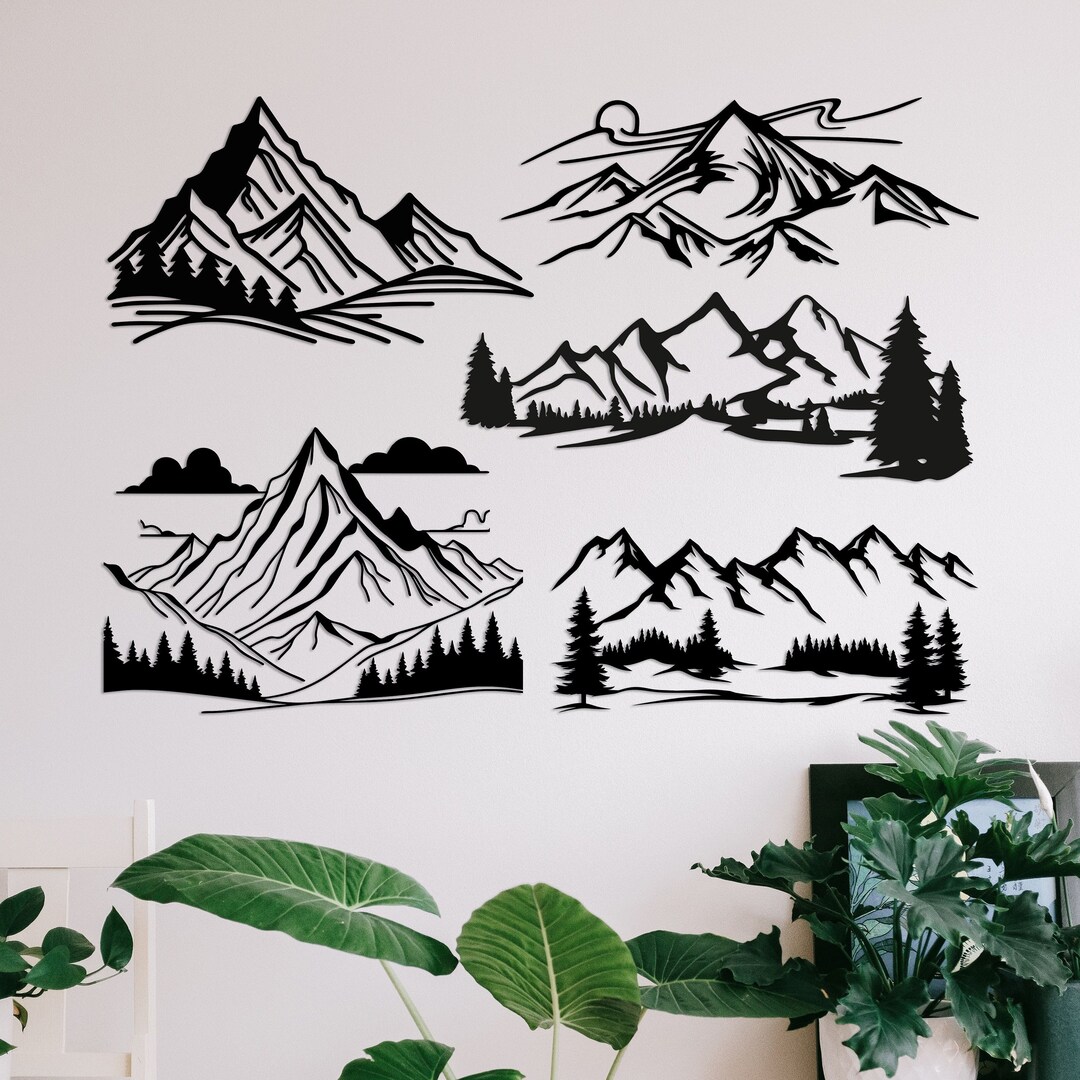 Mountain Packet, Original Design Cut Svg Dxf File Wall Sticker Pdf ...