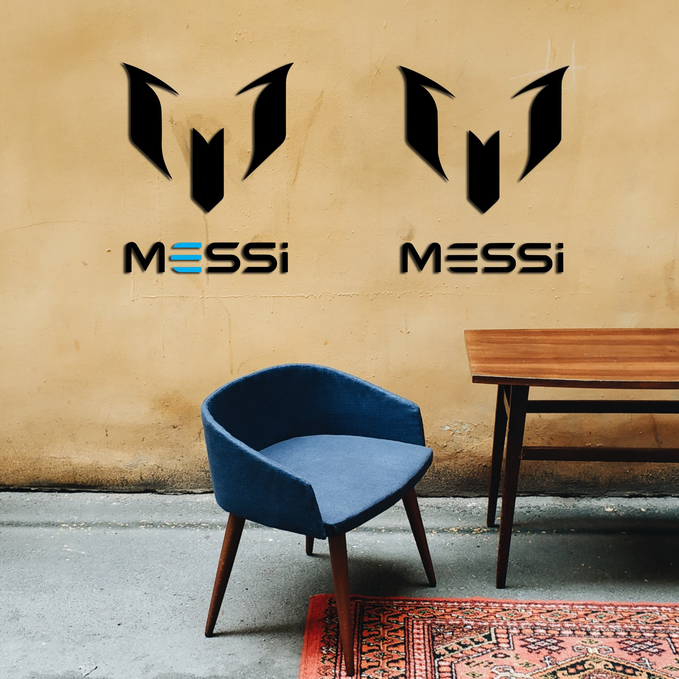 Messi Logos svg dxf archivo pared pegatina pdf plantilla cnc corte ...