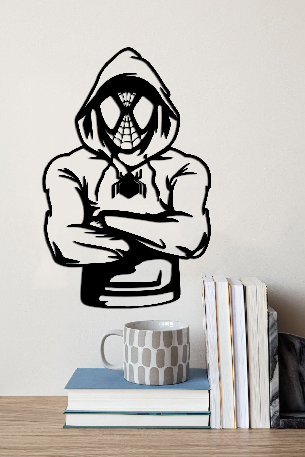Spider Man, Miles Morales Svg Dxf File Wall Sticker Pdf Template Cnc ...