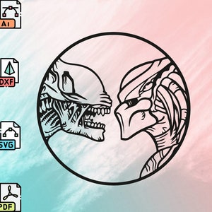 Alien, Venom Svg Dxf File Wall Sticker Pdf Template Cnc Cutting Router ...