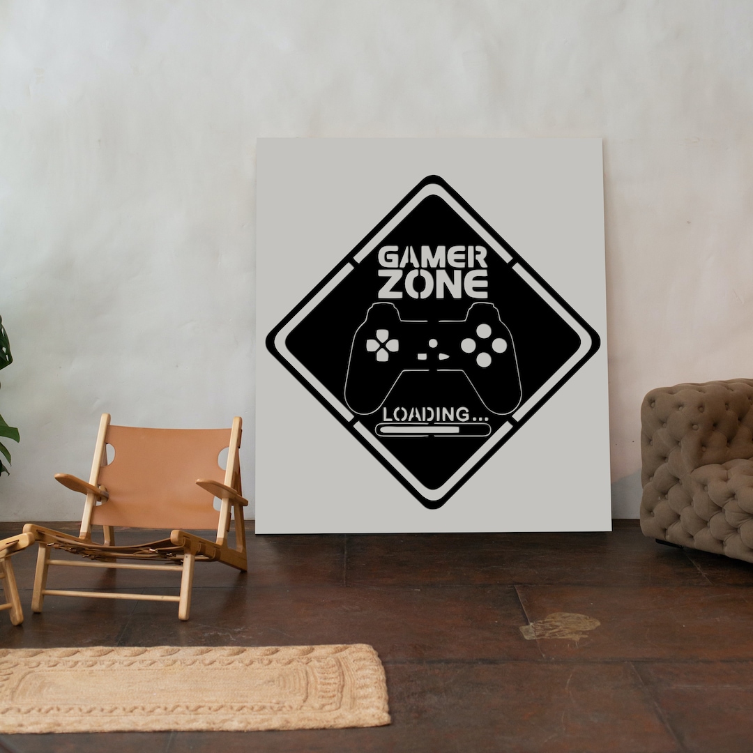 Gamer Zone, Controller Svg Dxf File Wall Sticker Pdf Template Cnc ...