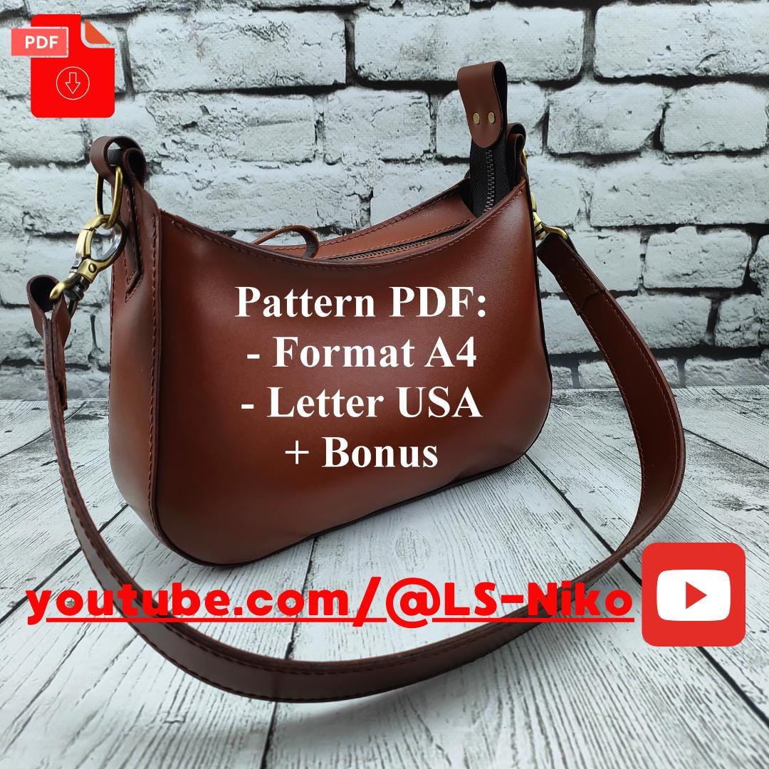 DIY Leather Bag - Download Pdf - Bag Template Pattern Pdf - Women's Bag ...