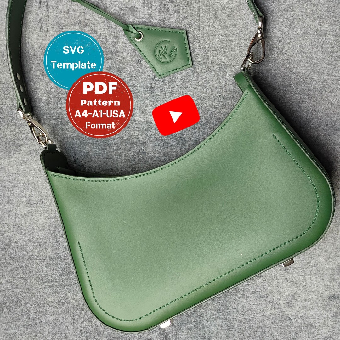 Leather Baguette Bag Pattern PDF and SVG - Womens Handbag Pattern ...