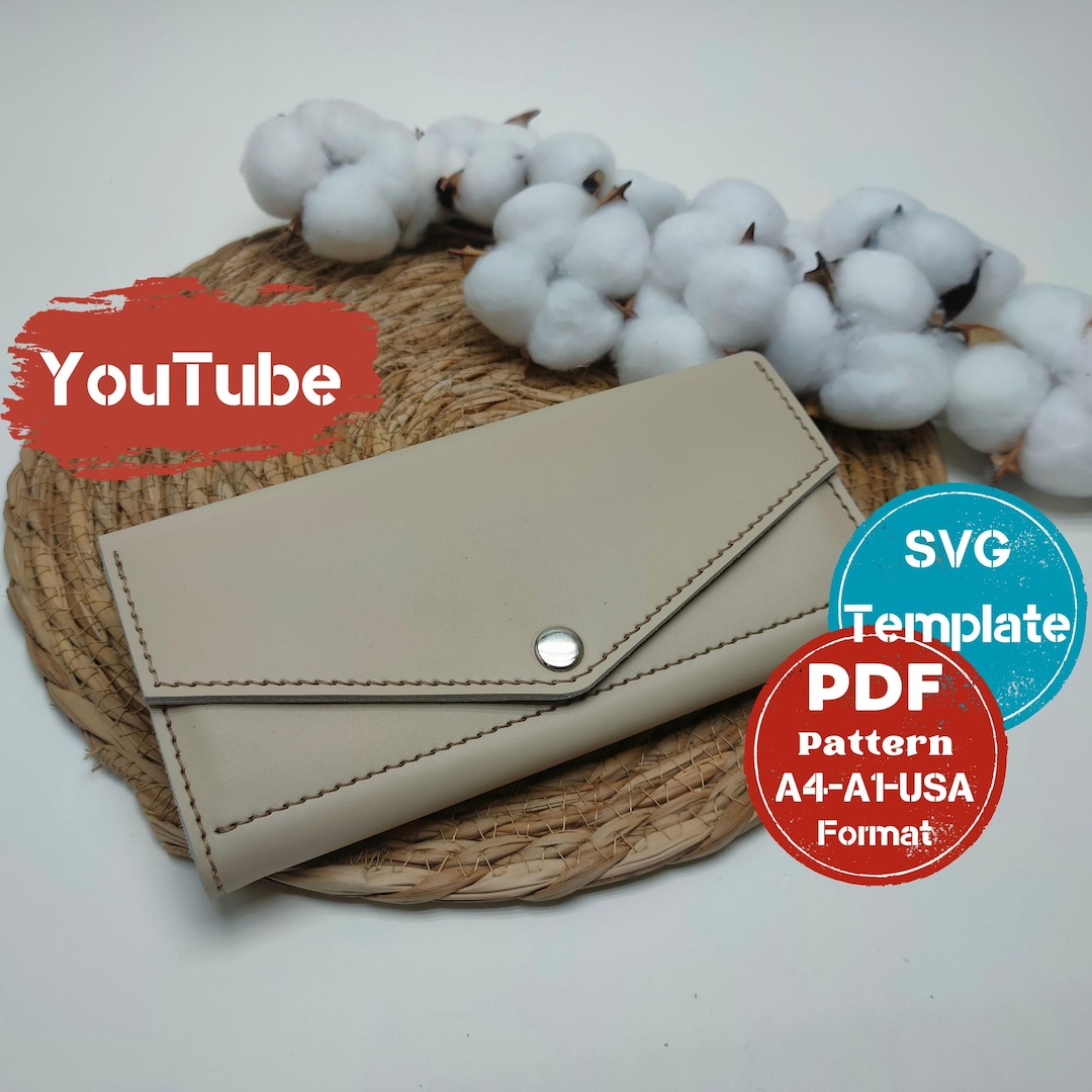 Template Large Leather Wallet, Women Wallet Pdf, Large Wallet Svg ...