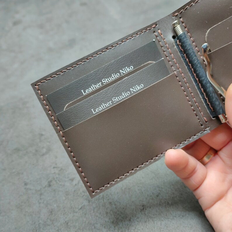 Leather Money Clip Wallet PDF Template: Simple Bi-fold Design (digital ...