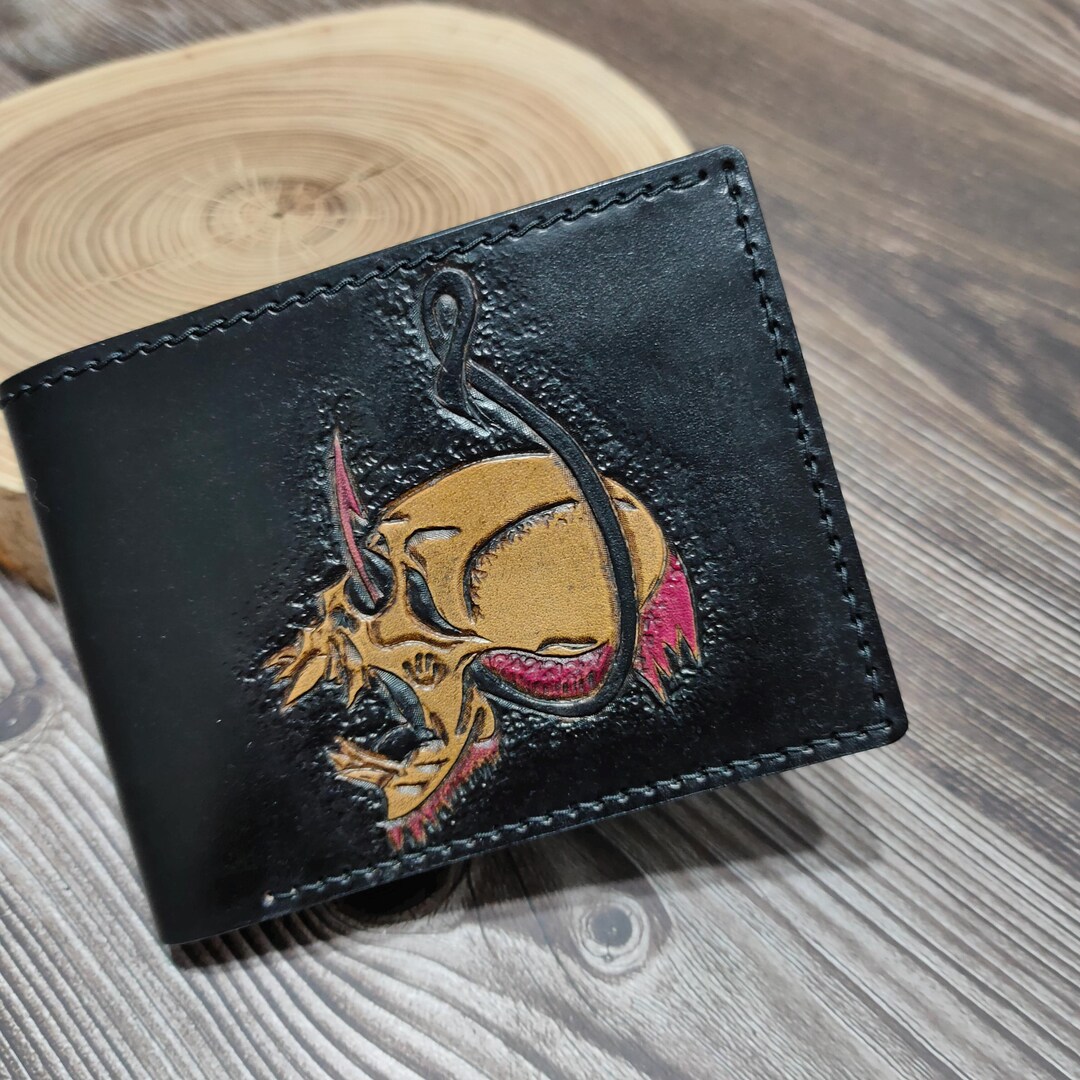 Embossed Leather Wallet. Handmade Leather Wallet. Unique Leather Wallet ...