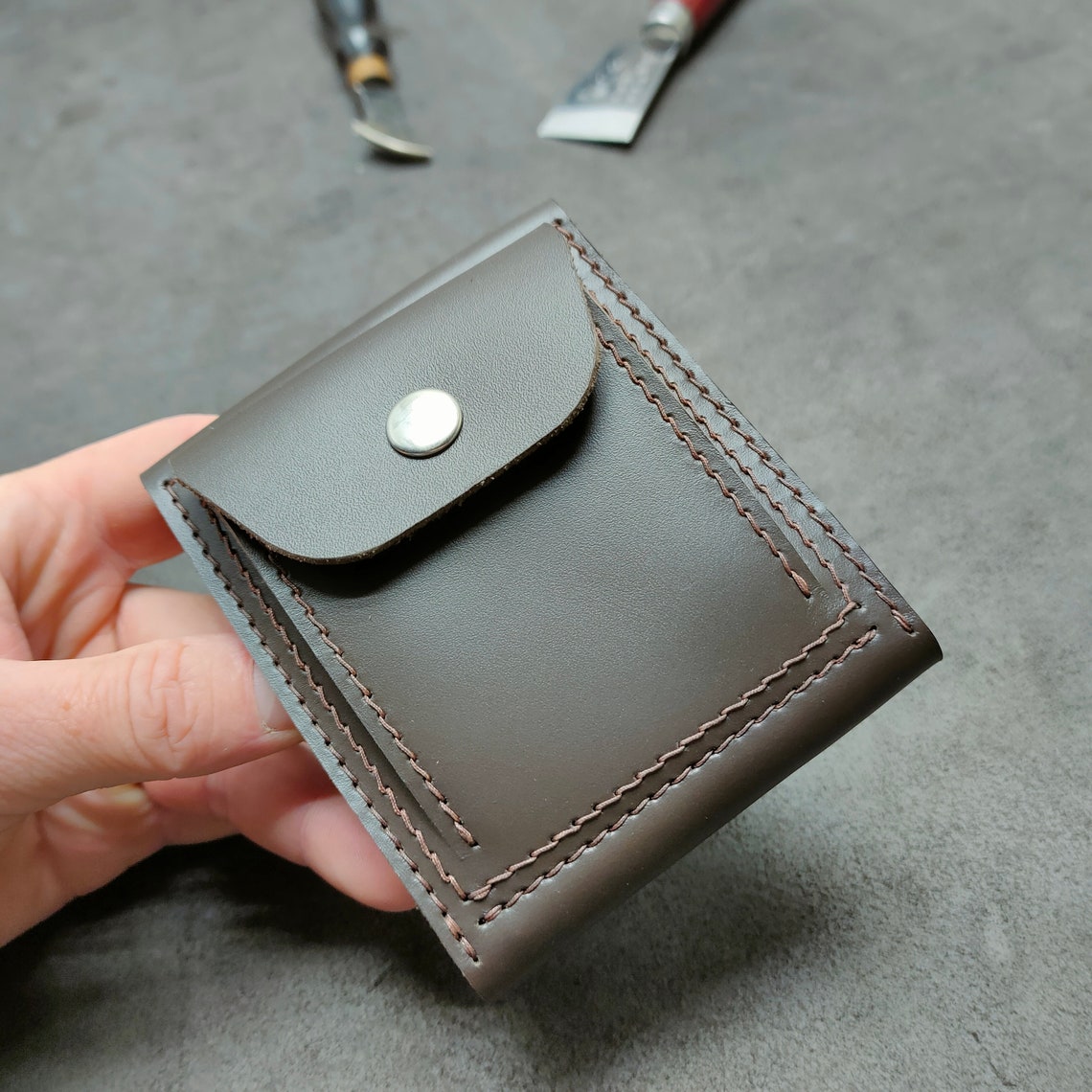 Leather Money Clip Wallet PDF Template: Simple Bi-fold Design (digital ...
