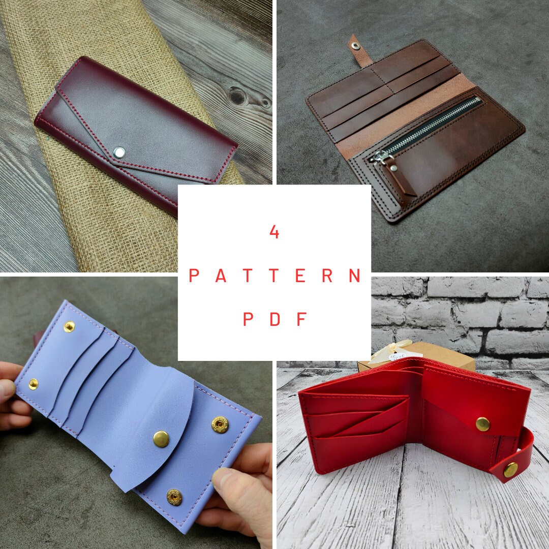 Set of 4 Leather Item. Set of Patterns for Making Leather Goods ...