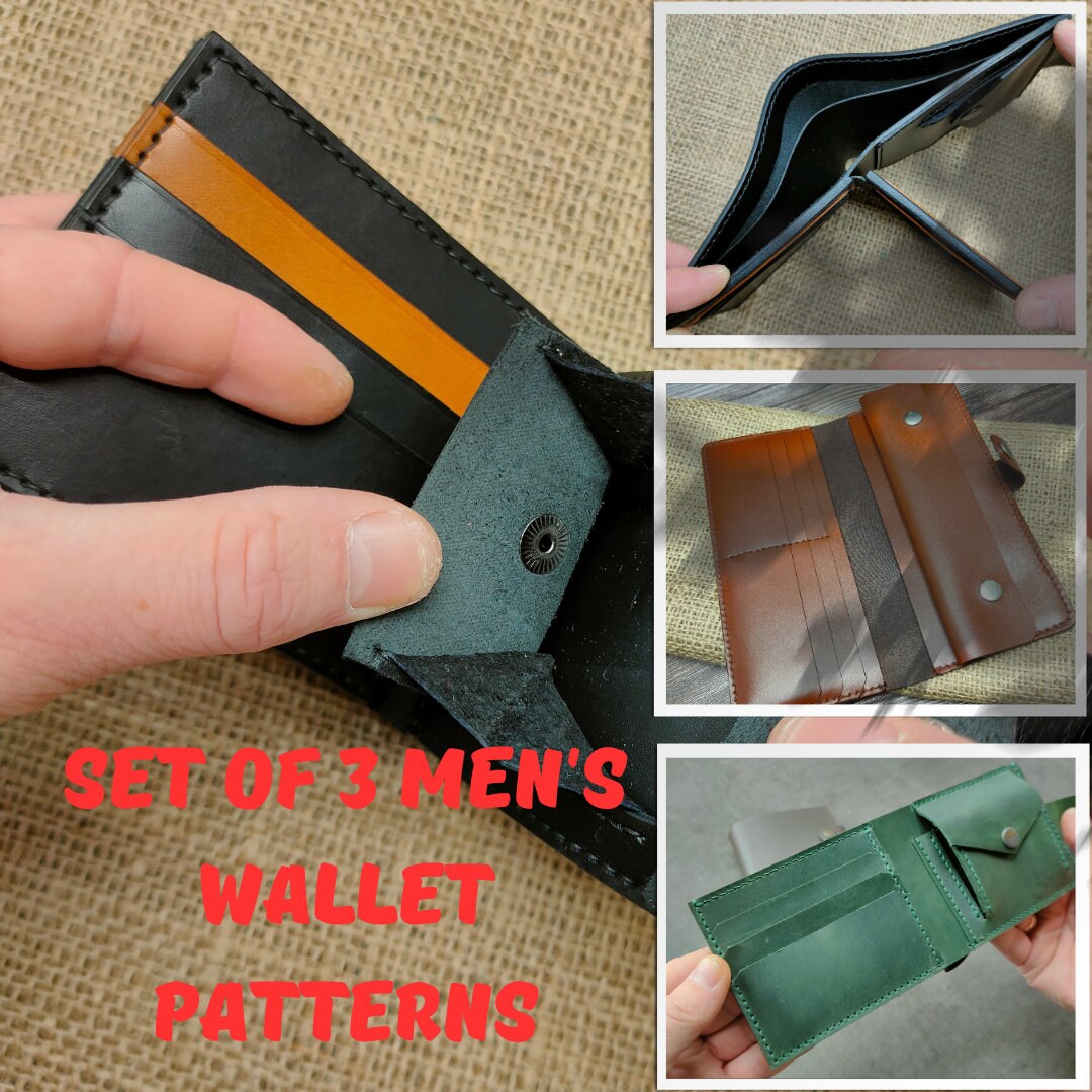 Set of 3 Leather Item. Set of Patterns for Making Leather Goods ...