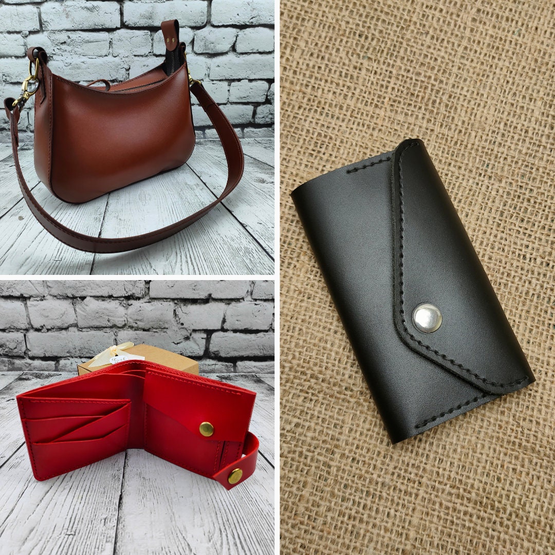 Set of 3 Leather Item. Set of Patterns for Making Leather Goods ...