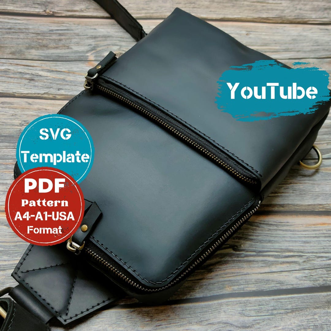 Leather Sling Bag Sewing, Crossbody PDF Template, Chest DIY Pattern - Etsy