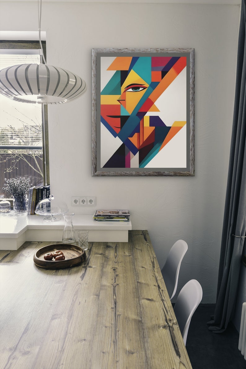Cubism Style Wall Art, Modern Abstract Art, Luxury Painting, Colorful ...