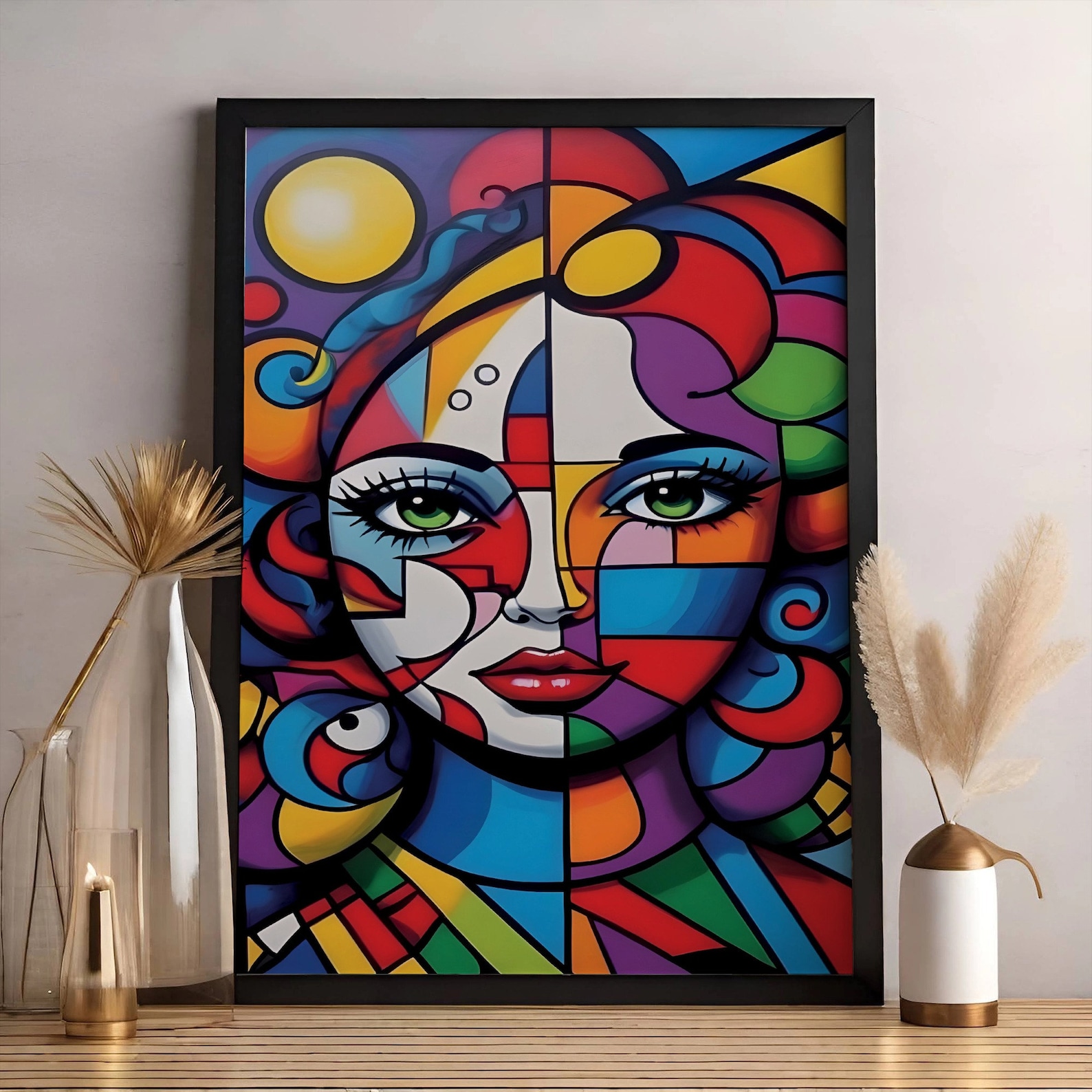 Joyfull Cubism Style Wall Art, Modern Abstract Art, Luxury Painting ...