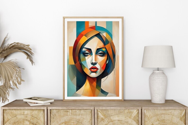 Cubism Style Wall Art, Modern Abstract Art, Luxury Painting, Colorful ...