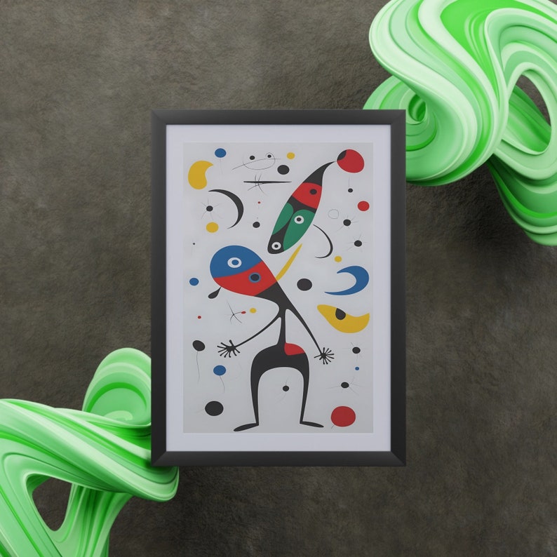 Joan Miró Style Wall Art, Abstract and Modern Chic Art, Colorful Art ...