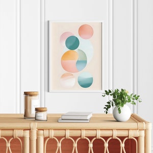 Boho Abstract Wall Art Pastel Tones, Rose Brush Strokes, Minimalist ...