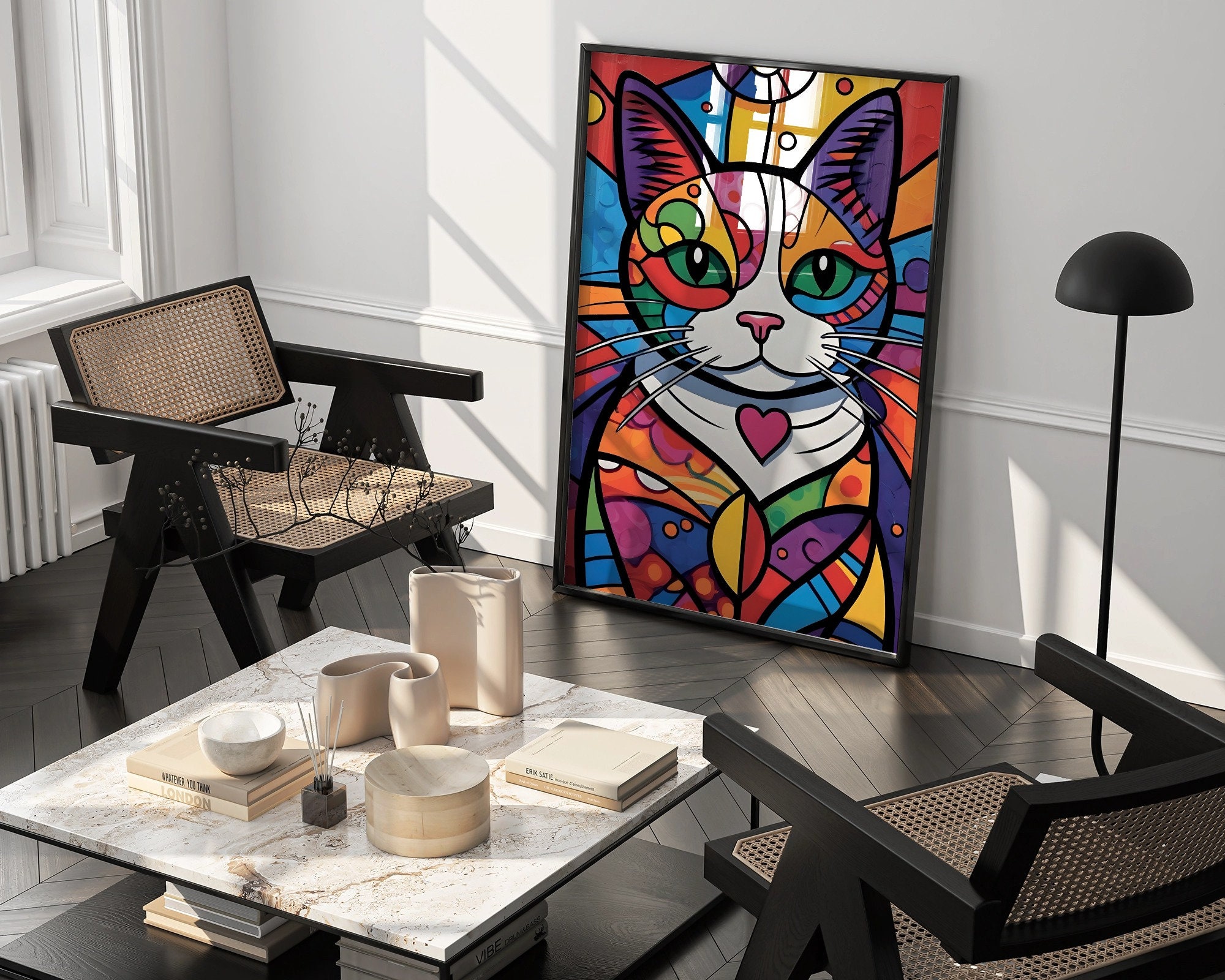 Joyfull Cubism Style Wall Art, Cat Cubism, Animal Cubisms, Modern ...