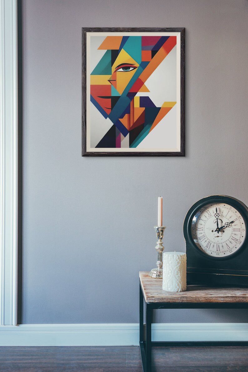 Cubism Style Wall Art, Modern Abstract Art, Luxury Painting, Colorful ...